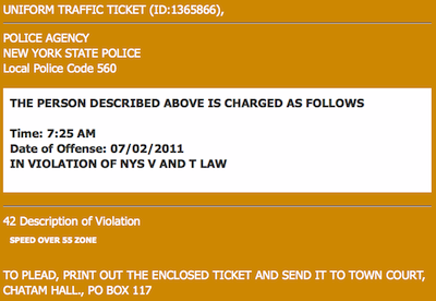 Orange Crate Art: Fake speeding ticket