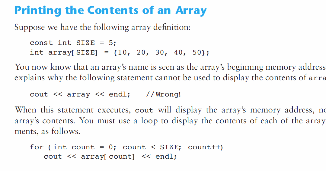 C Computer Programming How To Print The Contents Of An Array C 8033