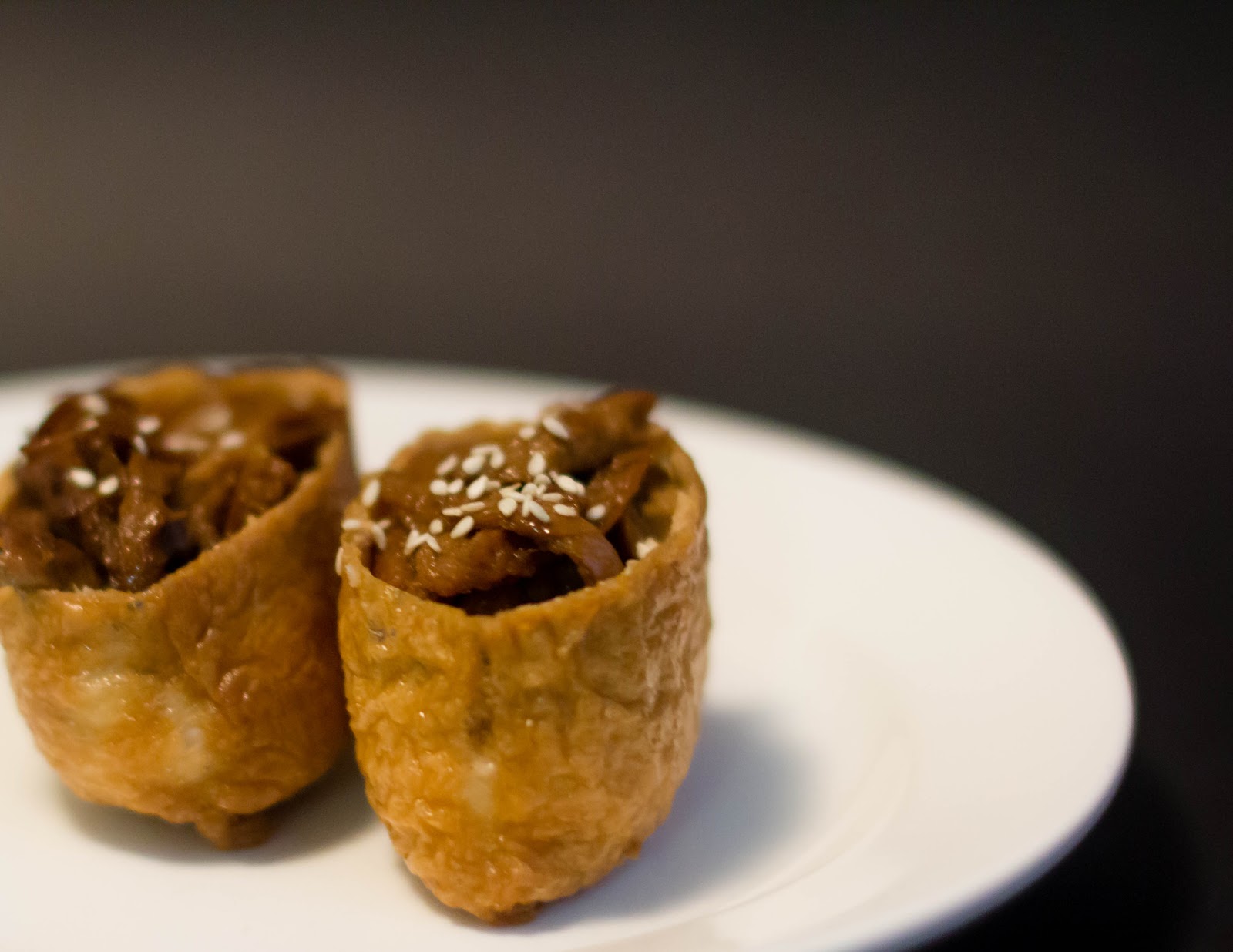 Vegan Inari Sushi with Teriyaki “Duck” - Fongolicious