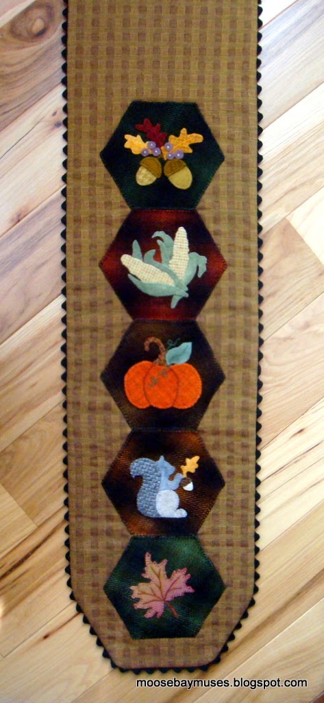 Moose Bay Muses: Autumn Banner--just a little more stitching!