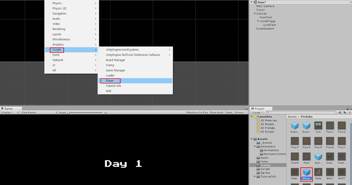 LateDreamer의 좌충우돌: Unity Tutorial: 2D Roguelike, part 7