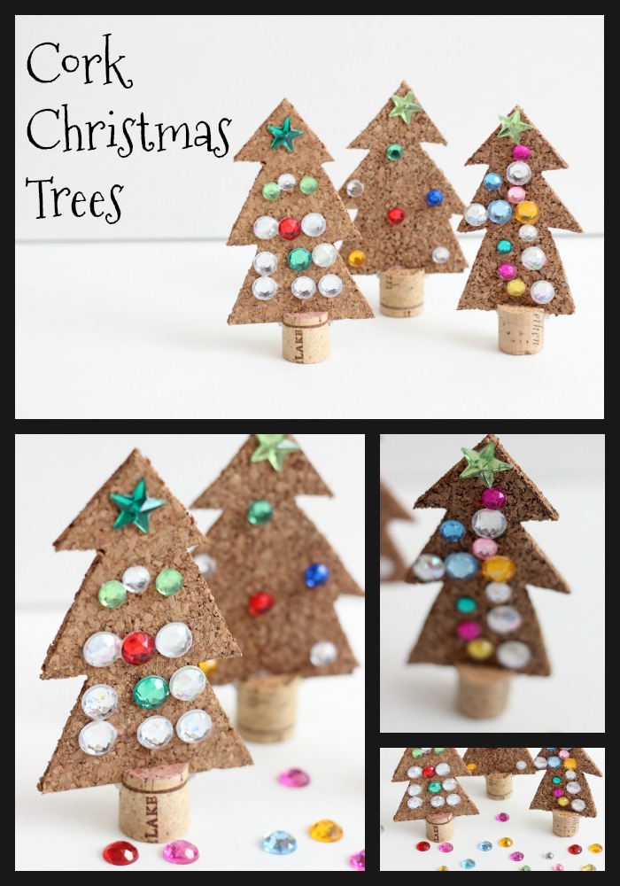 Kitchen Floor Crafts: Cork Christmas Trees