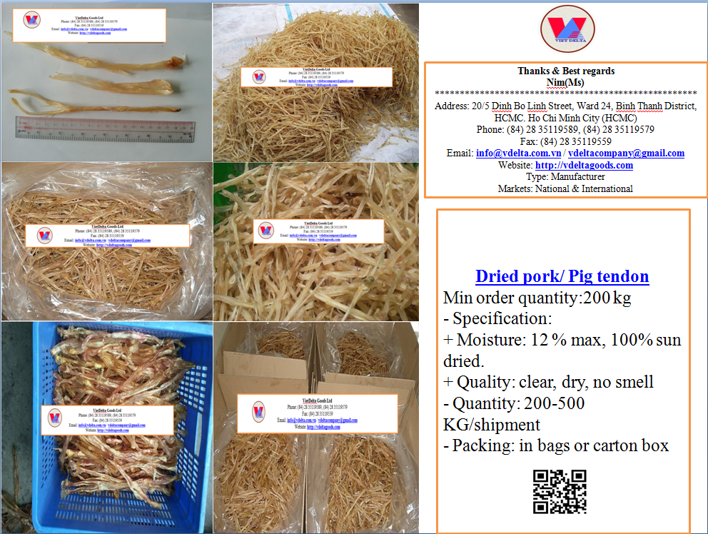 Dried pork/ Pig tendon