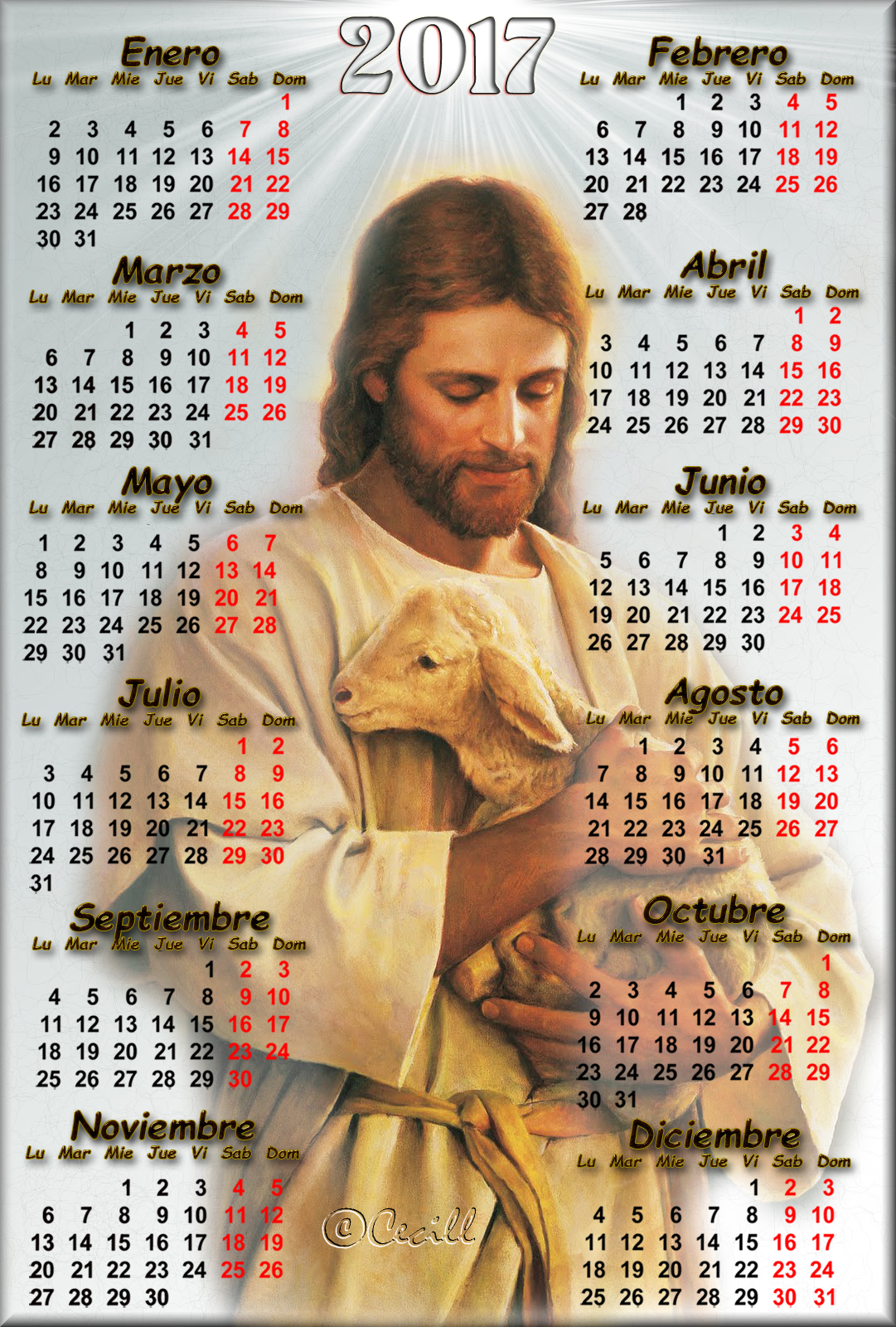 Vidas Santas: Calendario de Jesús, el Buen Pastor, 2017