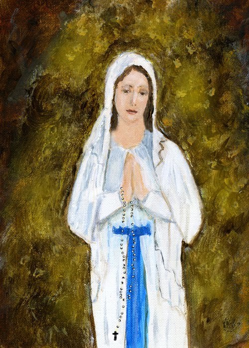 Sacred Art by Joan Grayson: Our Lady of Lourdes - this was painted on ...