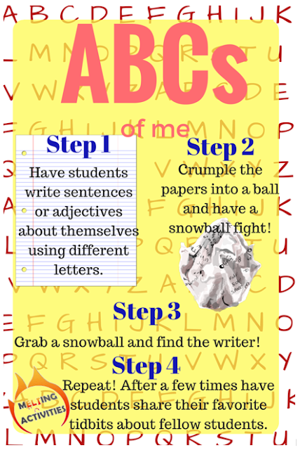 mELTing Activities, Lessons and Ideas: ABCs of Me a No Prep Icebreaker