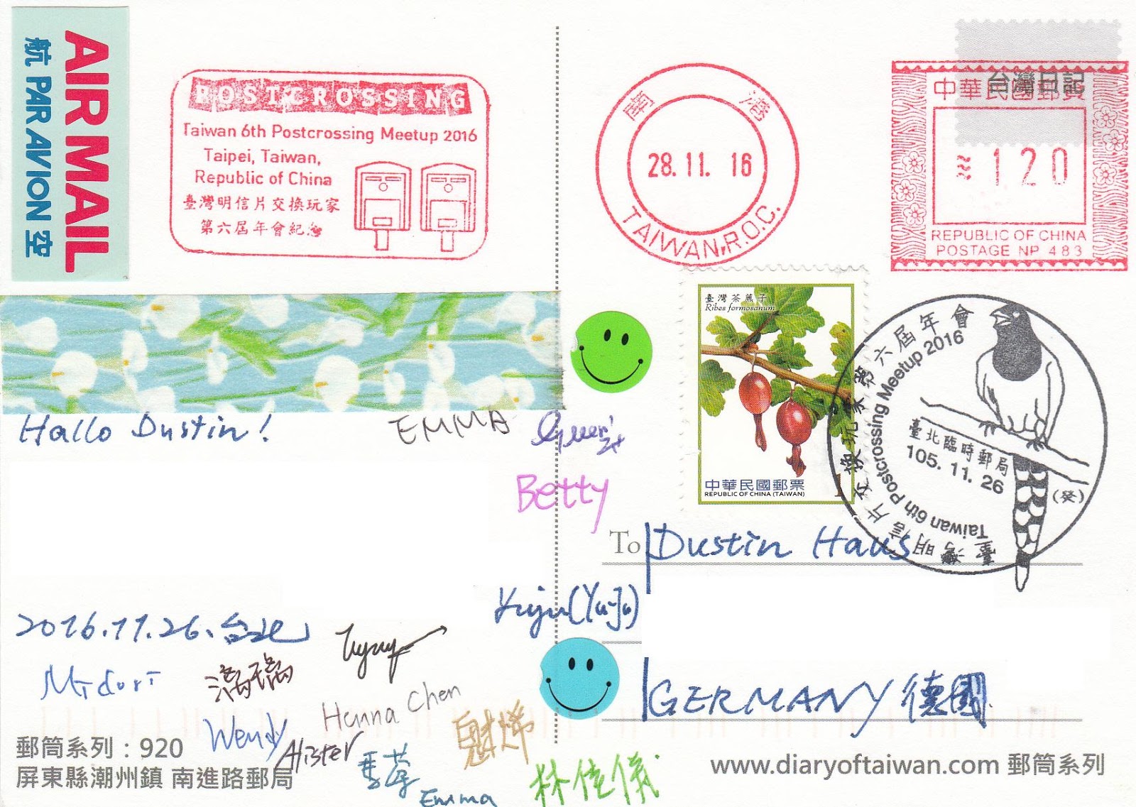 My postcard and stamp week: Taiwan: Mailboxes sent from Postcrossing ...