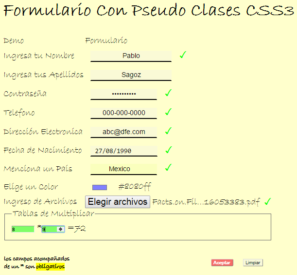 Validación de un formulario web