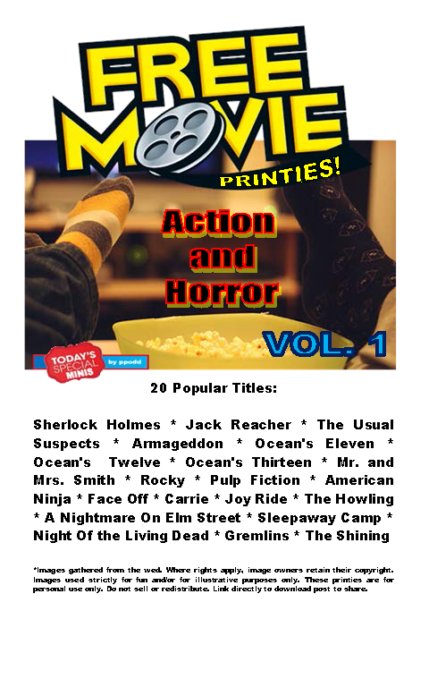 TODAY'S SPECIAL MINIS: FREE MOVIE PRINTIE: ACTION AND HORROR VOL. 1