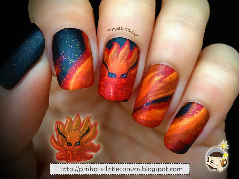 @MyLittleCanvas: Naruto Inspired Nail Art : Chibi Kyuubi