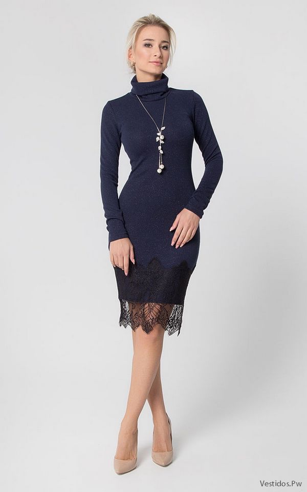 Vestido Azul con Negro ¡43 Bonitos Diseños! | Vestidos | Moda 2019 - 2020