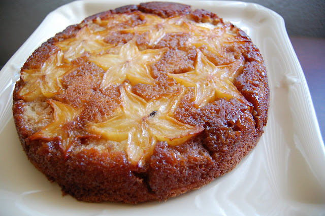 Food.OakMonster.com: Starfruit Upside Down Cake with Cardamom Rum Glaze