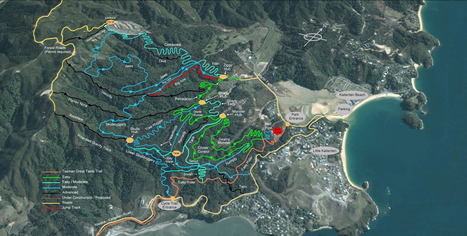 Kaiteriteri Mountain Bike Park: Map