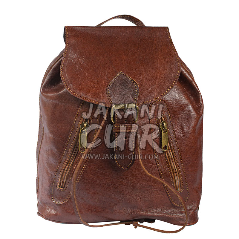 Jakani Cuir Nature: Moroccan Leather Backpack