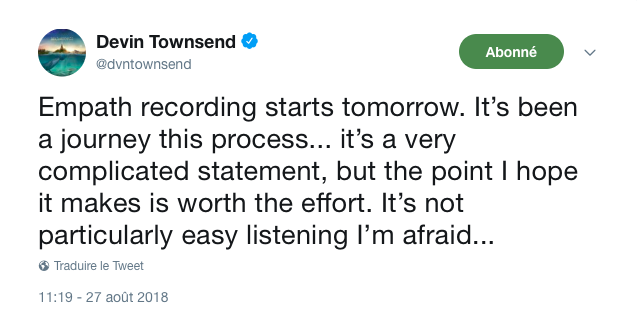 Le Devin Circus: 【Les Chroniques de Devin】 27 août 2018 : L'enregistrement d'Empath, le nouvel ...