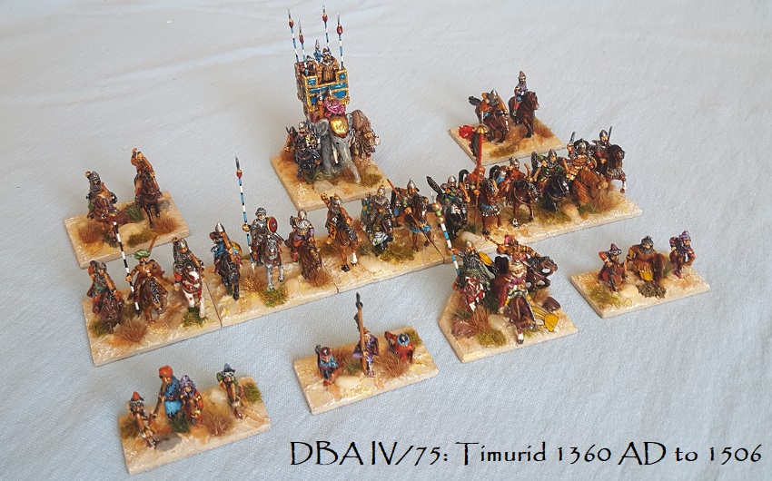 Ancients on the Move: DBA Special: IV/75 Timurid ... 1360 - 1506 (15mm)