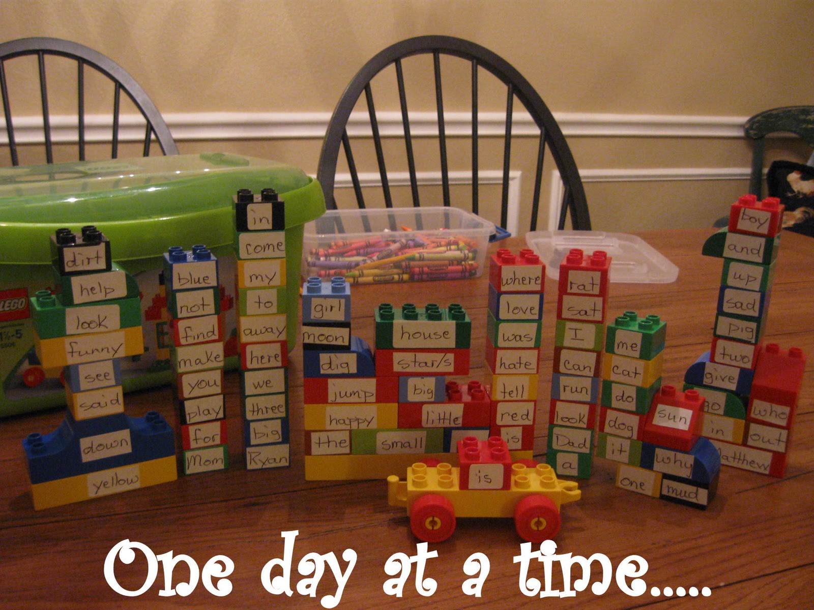 One day at a time.....: Reading with Legos