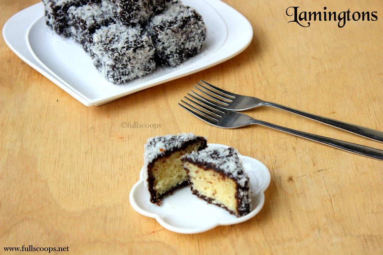 Lamingtons ~ Full Scoops - A food blog with easy,simple & tasty recipes!