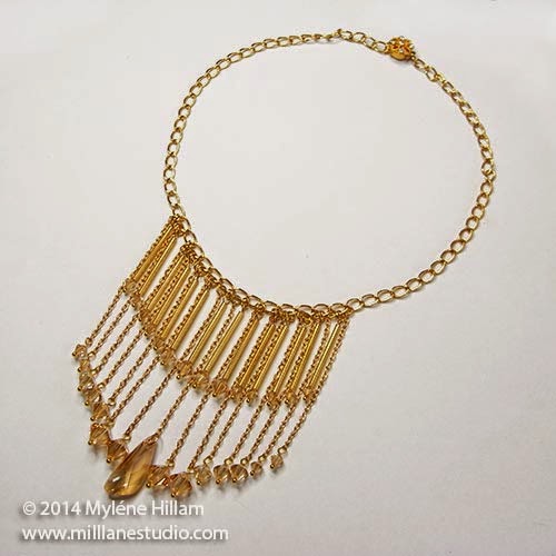 Sparkly Golden Shadows Necklace Tutorial | Mill Lane Studio