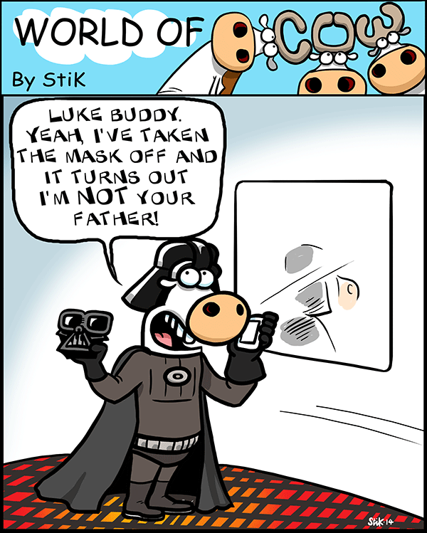 The Cartoonist known as StiK: World of Cow meets the Vaders.