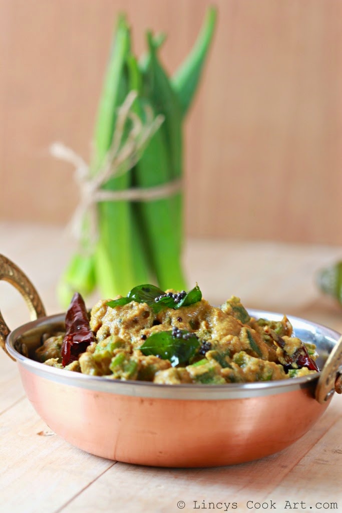 Vendakka Theeyal/ Ladies Finger Theeyal/ Okra Theeyal ~ Lincy's Cook Art
