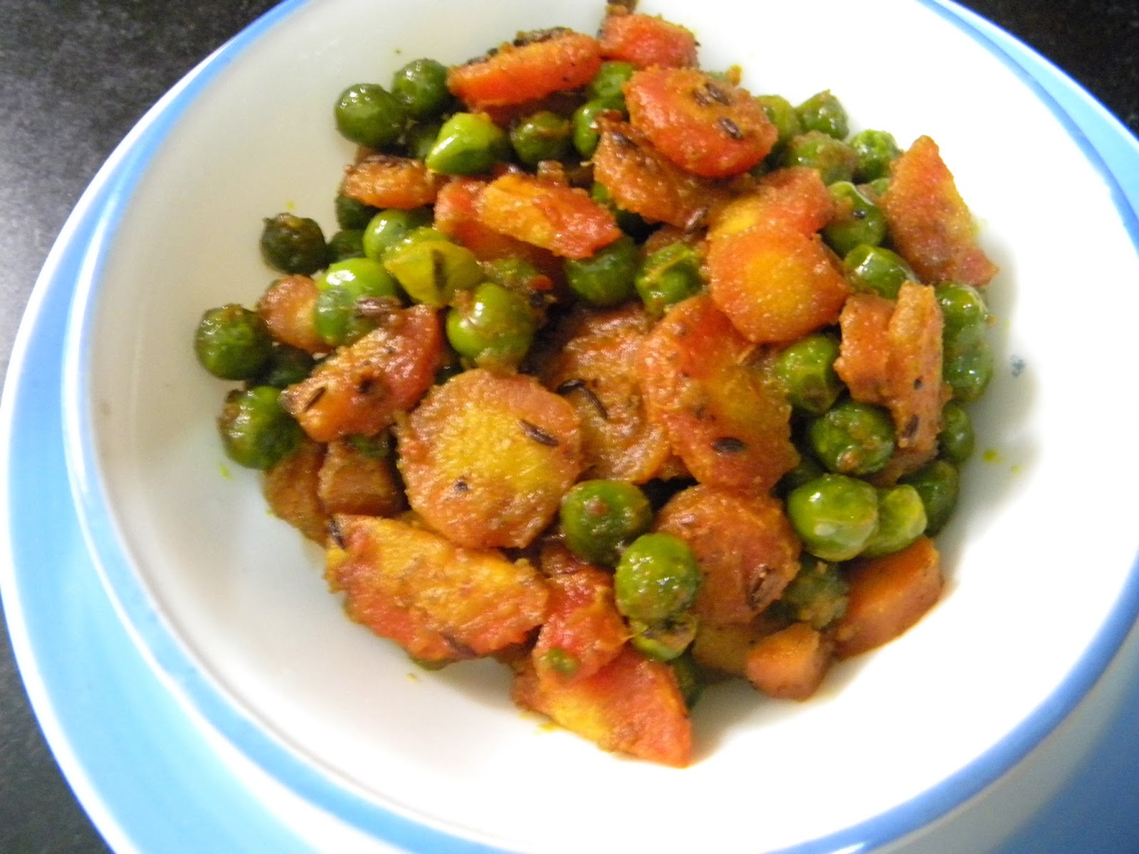 Fast Indian Recipes: Gajar Matar Recipe (Carrot with Green Peas)
