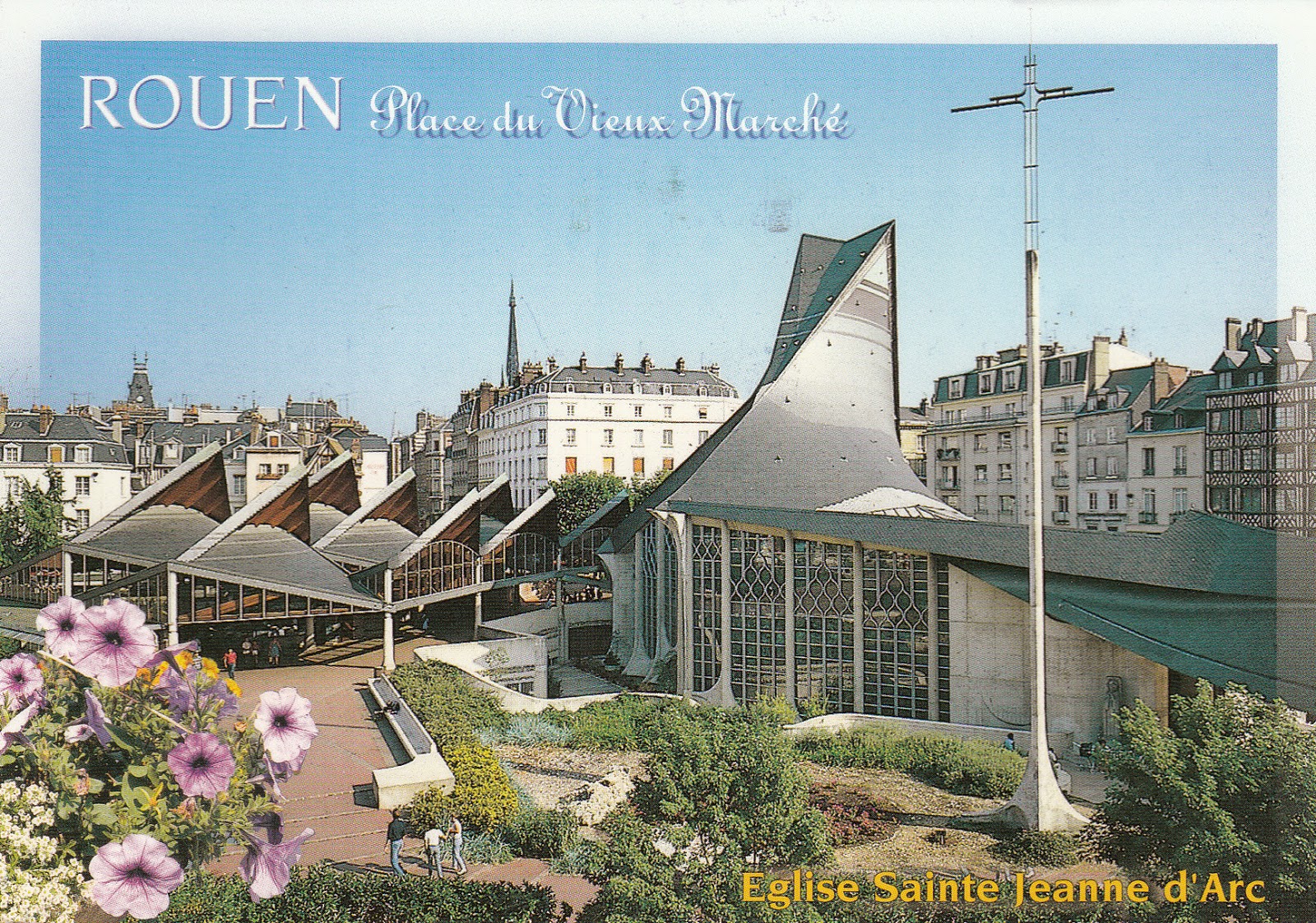 My postcard and stamp week: France: Church of St Joan of Arc in Rouen