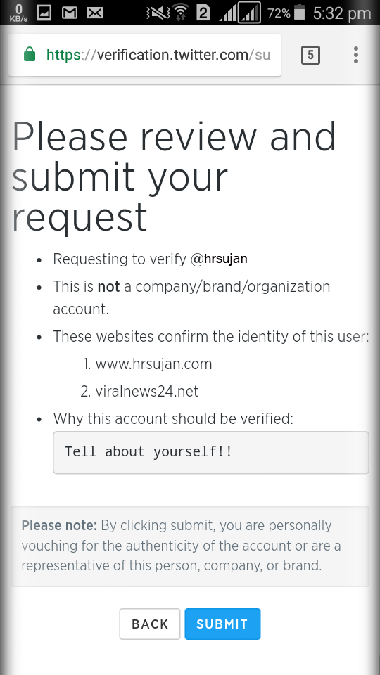 How to Verify Twitter Account with Verified Badge 2017 | HR SUJAN