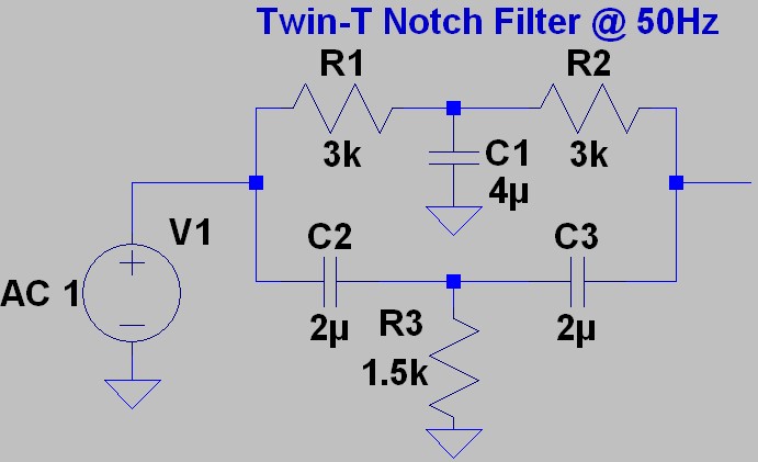 Circuit Guy - Simple innovative circuit design: The Twin - T Notch Filter