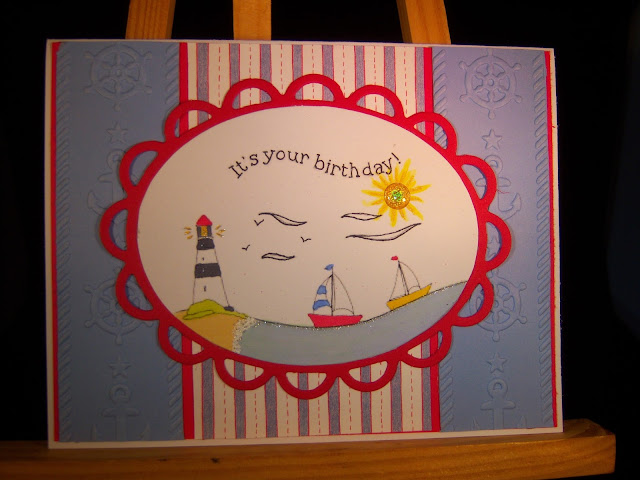 Scrap-n-Sew Granny: It's Your Birthday Boat Scene Card