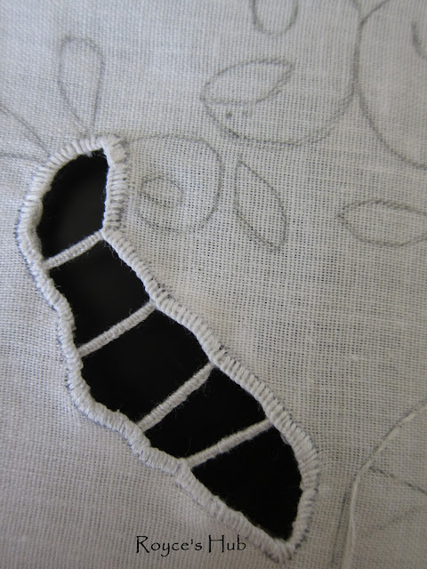 Royce's Hub: Cutwork Embroidery : Stitching The Cut Edges