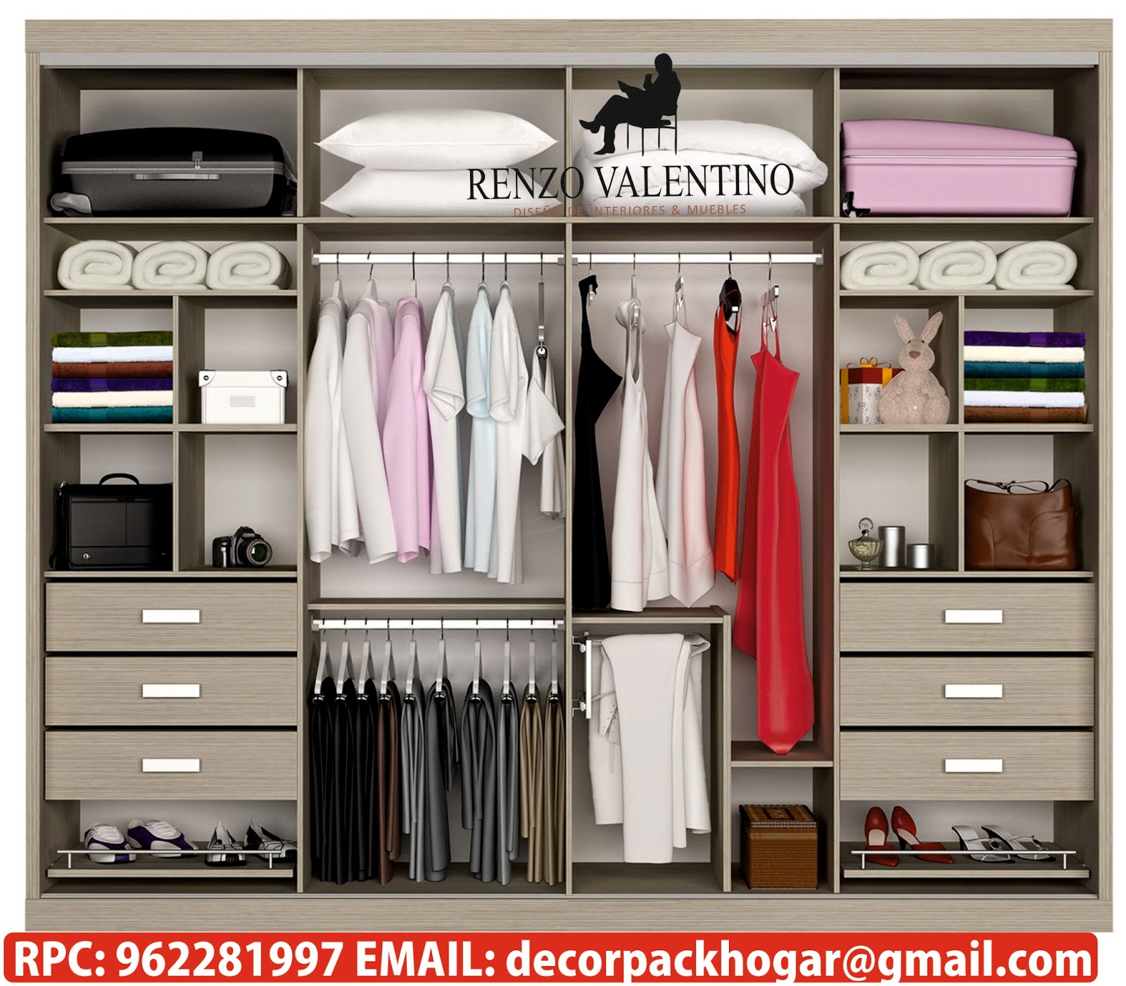 DISEÑOS FABRICACION DE CLOSET COCINA Y MUEBLES DE OFICINA RPC ...