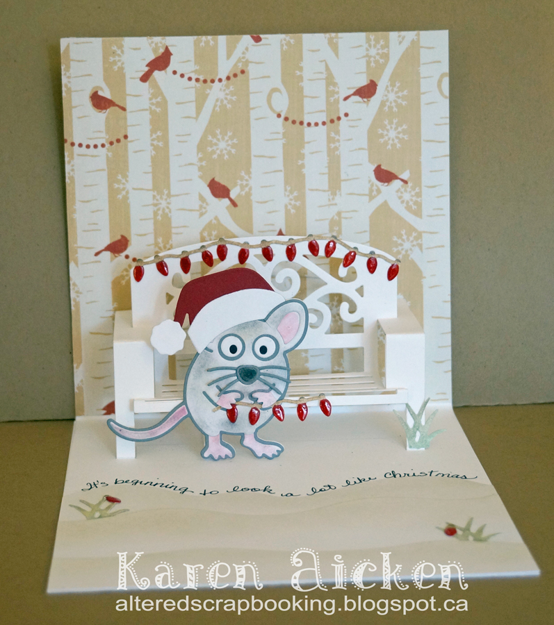 Altered Scrapbooking: Christmas Garden Bench Pop-Up Card