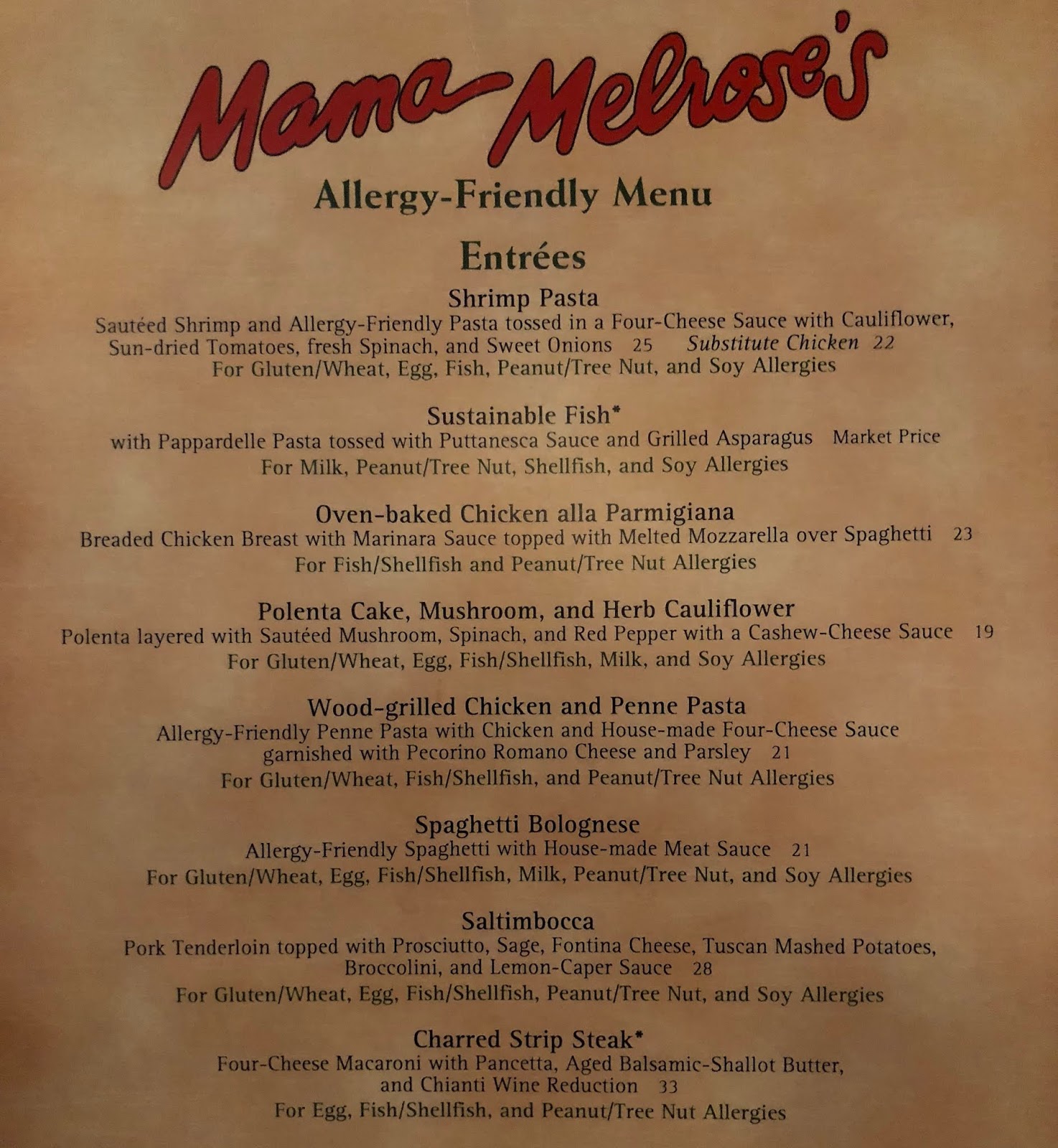 Alexis's Gluten Free Adventures: Mama Melrose's Ristorante Italiano ...