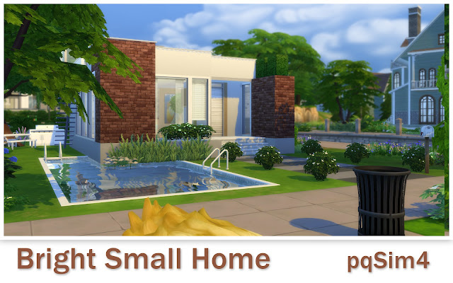 Bright Small Home. Sims 4 speed build video and download.