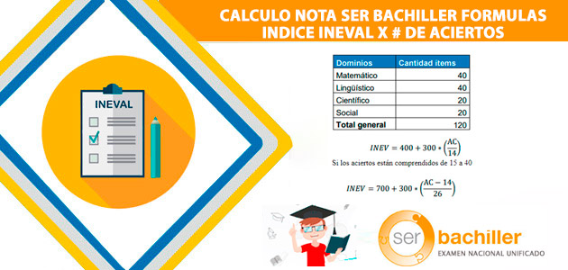 Calcular Nota del Ser Bachiller 2018 por número de aciertos Formulas ...