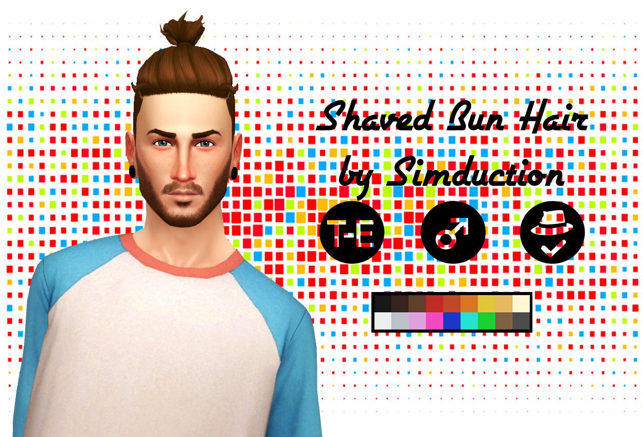 Sims 4 cc man bun with long hair - ponret