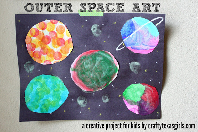 Crafty Texas Girls: "Outer Space Art" inspired by Creative Galaxy