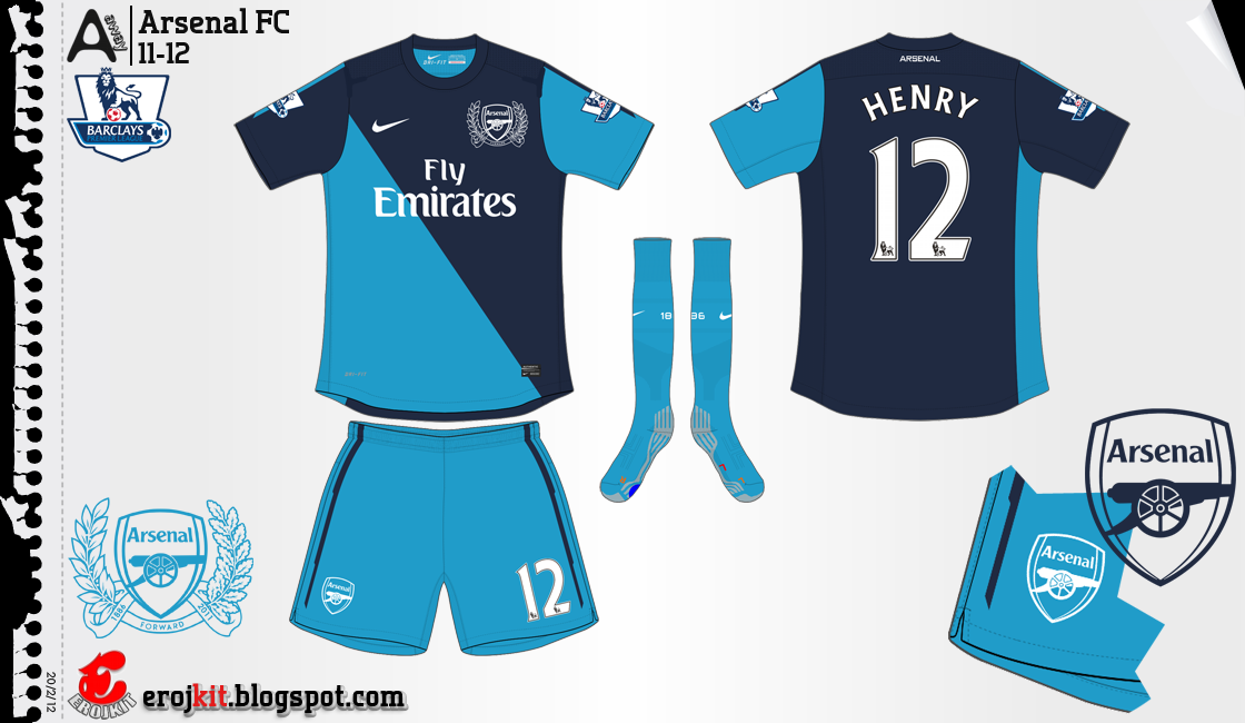 Kit Design, by eroj: 2011-12 Arsenal (Home e Away)