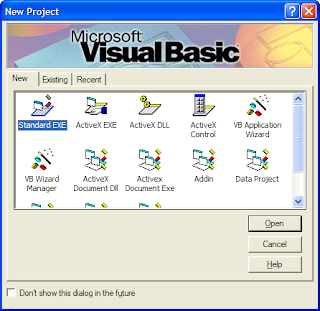 Tampilan Area Kerja Visual Basic 6.0 - Visual Basic 6 untuk Pemula