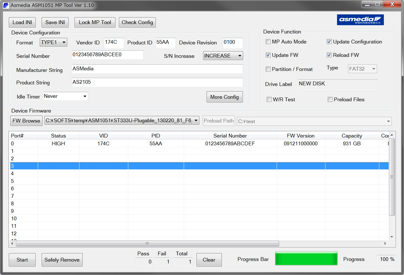 Loggia Logic: HDDケースのASM1051のファームウェアを更新して3TB認識できるようになった(ついでにSMARTも)