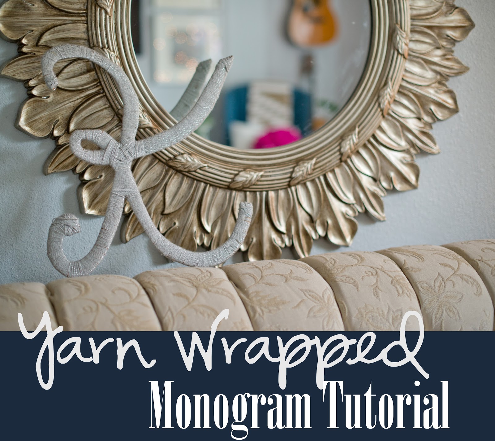 Domestic Fashionista: Yarn Wrapped Cardboard Monogram Letters Tutorial