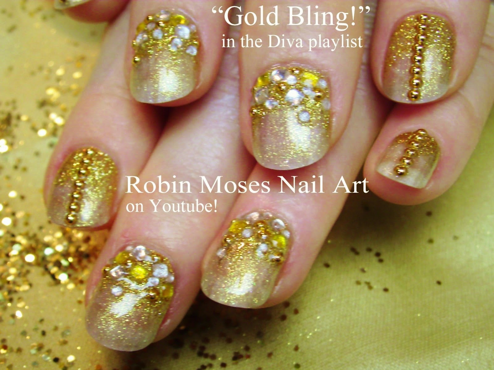 Nail Art by Robin Moses: "mylar thread" "nail foiling" "bling nails ...