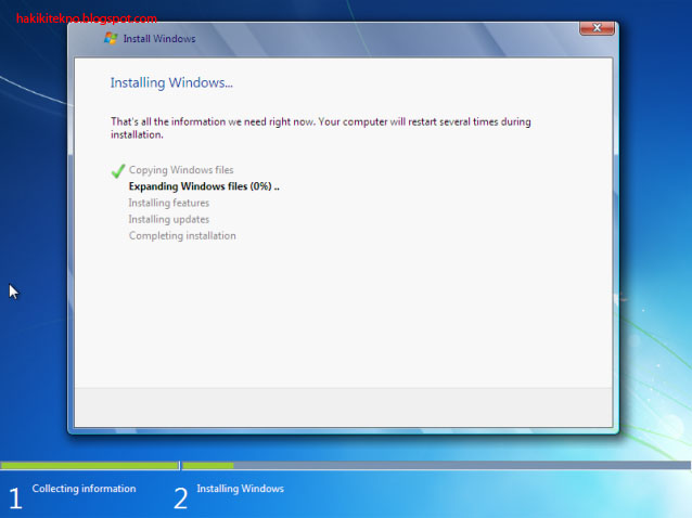 susah senang bersama: Cara install ulang windows 7