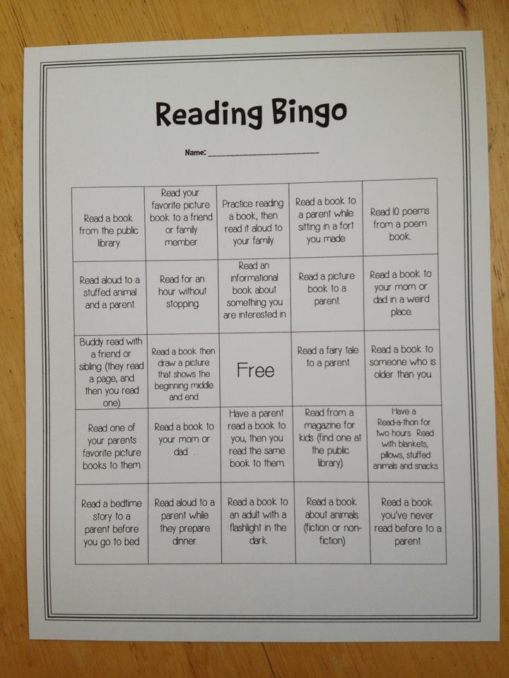 A Love for Teaching: Reading Bingo