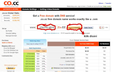 Membuat Domain Gratis CO.CC - Tutorial Wayan