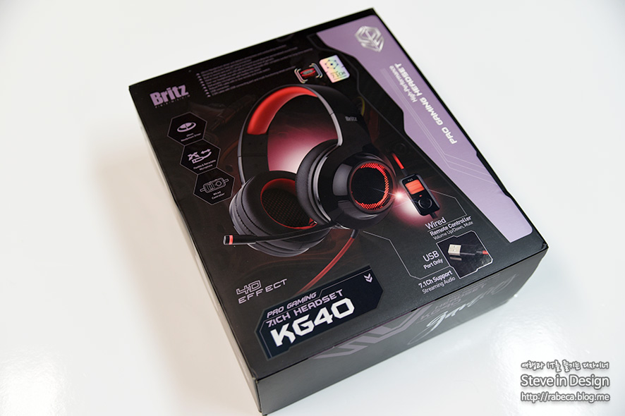 브리츠 7.1 멀티채널 게이밍 헤드셋 KG40 승리를 위한 강력한 게이밍 기어 Britz