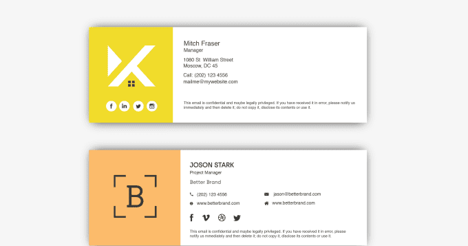 Make Modern HTML Email Signature For Outlook,Gmail And Apple | Business ...
