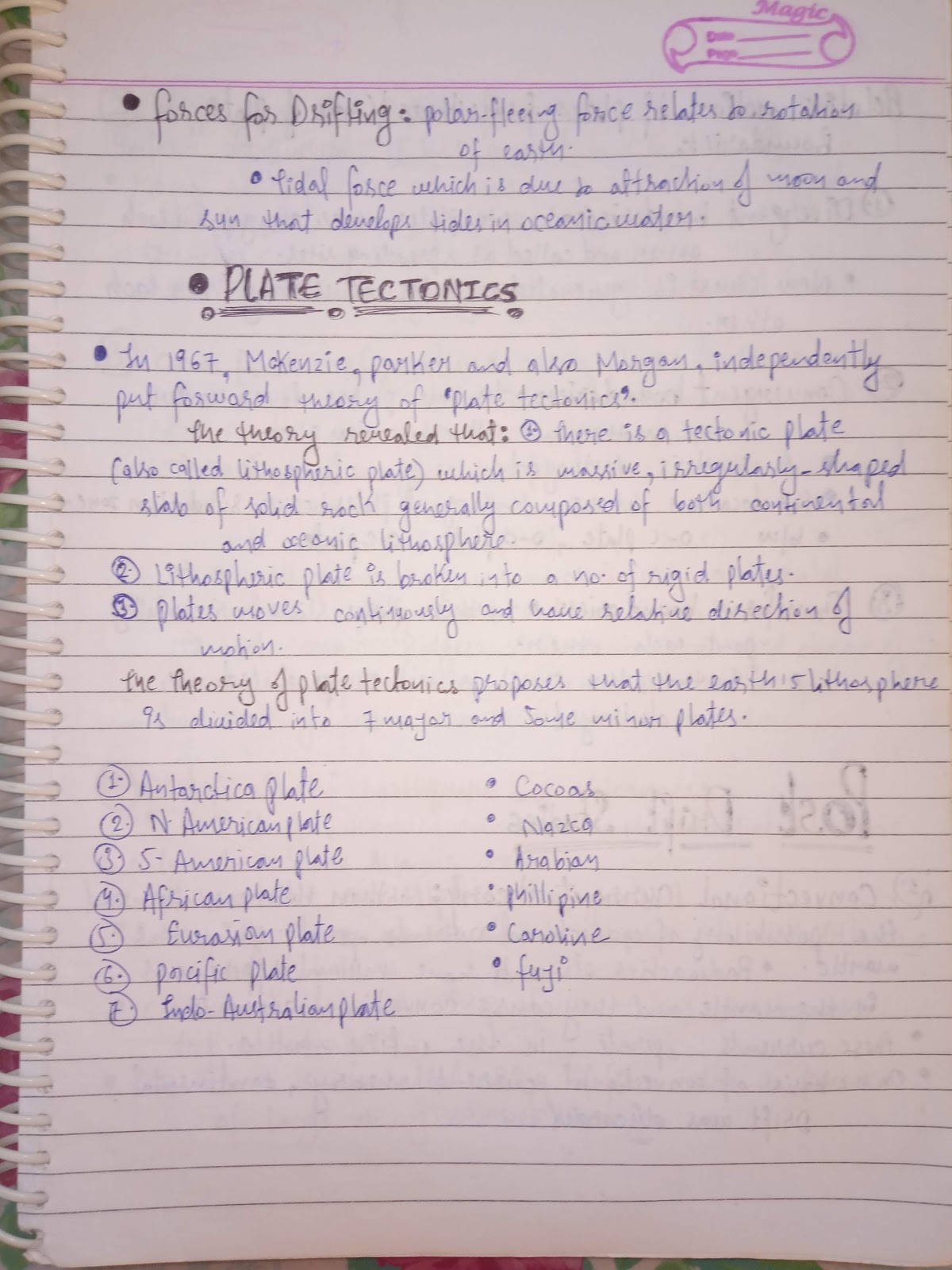 Handwritten Notes of DISTRIBUTION OF OCEANS AND CONTINENTS - Geography ...