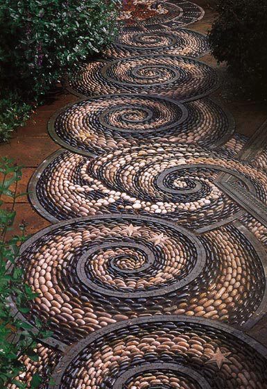 Swirl Pebble Mosaic Path ~ Entertainment-Enter